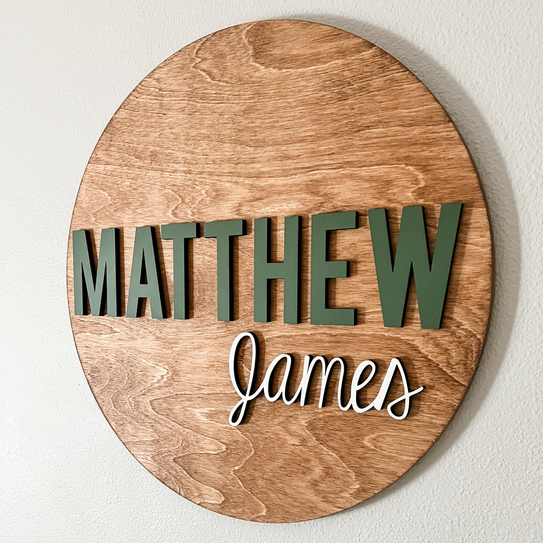 Round Name Signs – Hickory Hollow Designs
