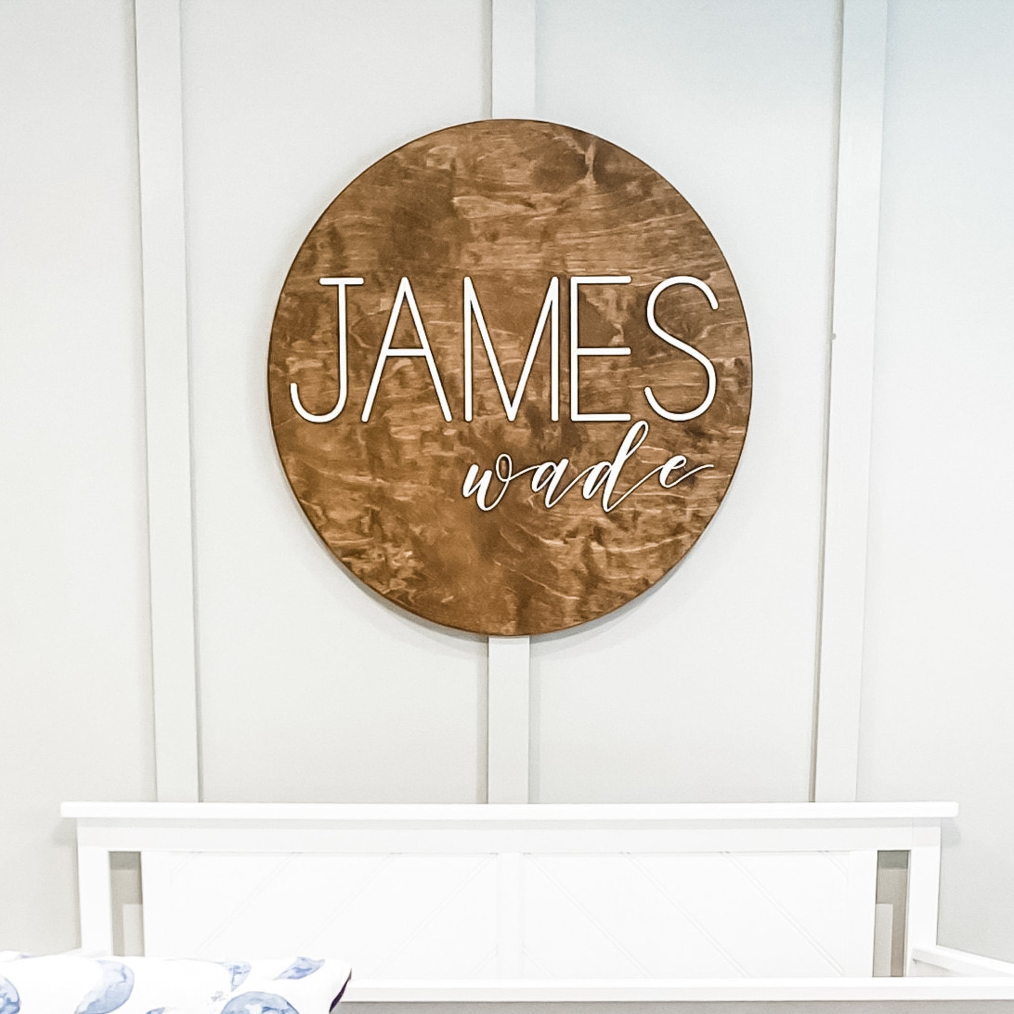 James Wade Round Name Sign – Hickory Hollow Designs