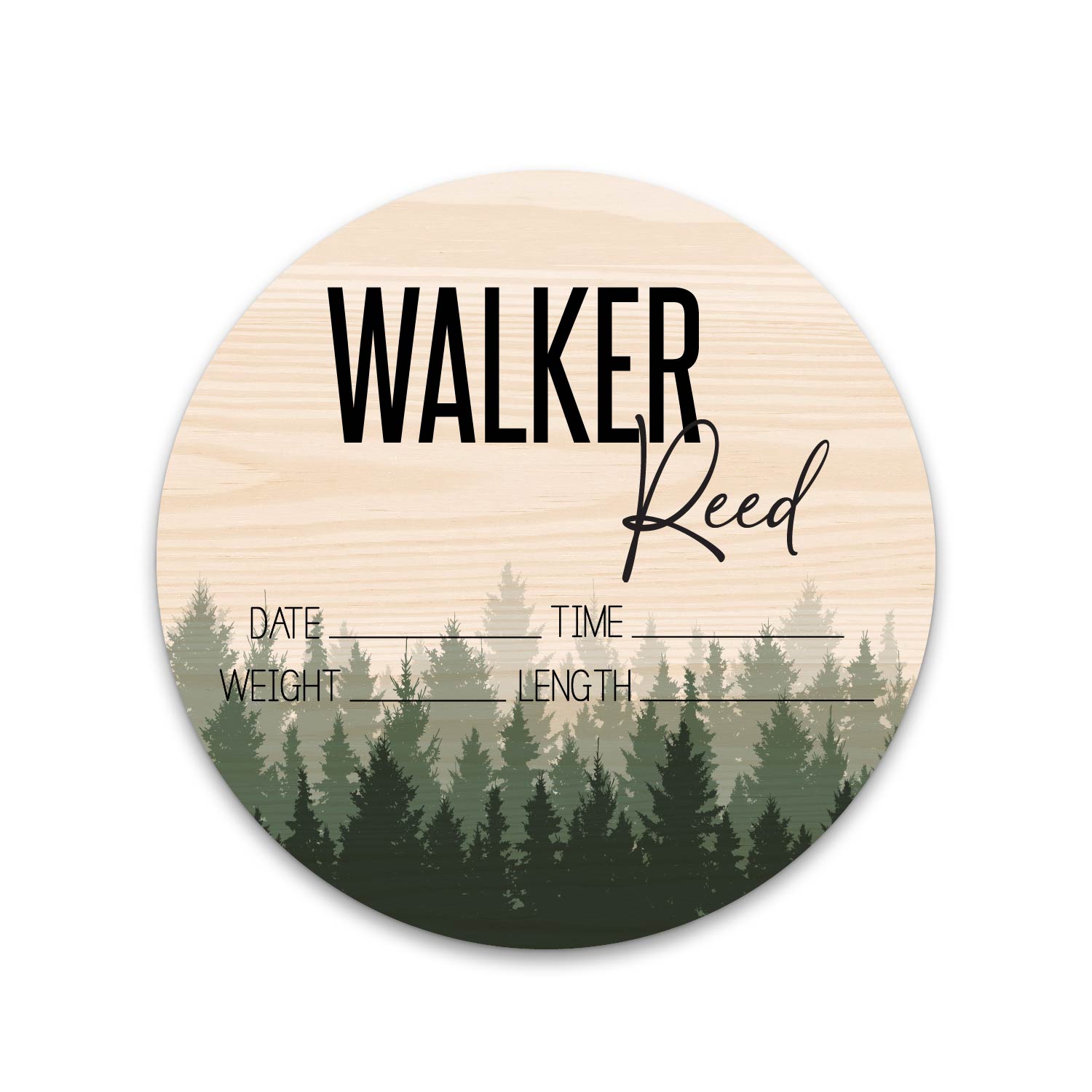 Walker Reed Pine Tree Birth Stat – Hickory Hollow Designs